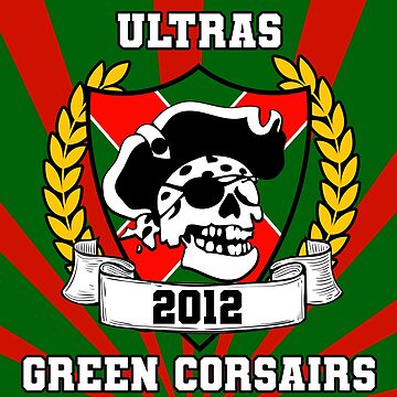 Sticker avec l'œuvre « Ultras Green Corsairs » de l'artiste Muss 86 ...