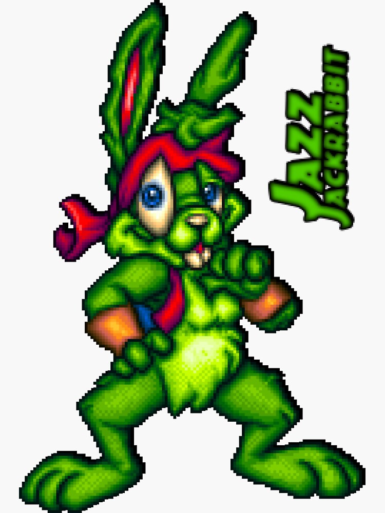 "Jazz Jackrabbit - Classic Sprite 2" Sticker by mariovv | Redbubble