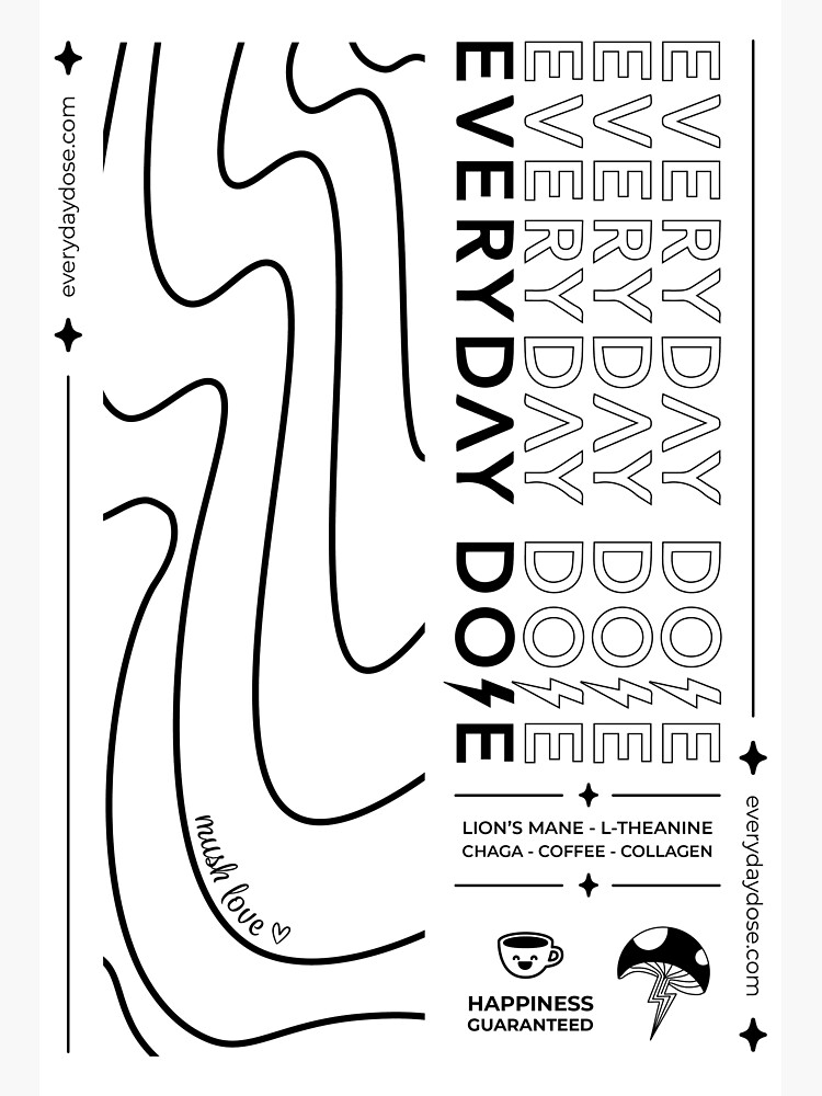 "Everyday Dose Design - no QR Code - Black" Sticker for Sale by ...