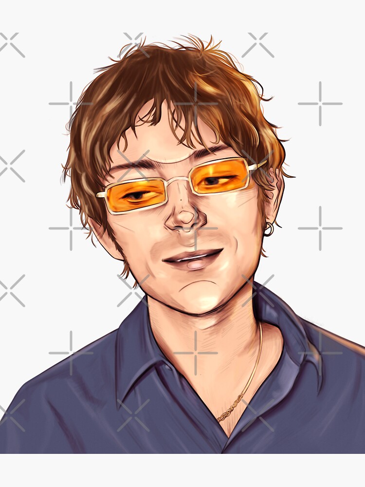 "Digital Art Damon Albarn" Sticker by emelinaart | Redbubble