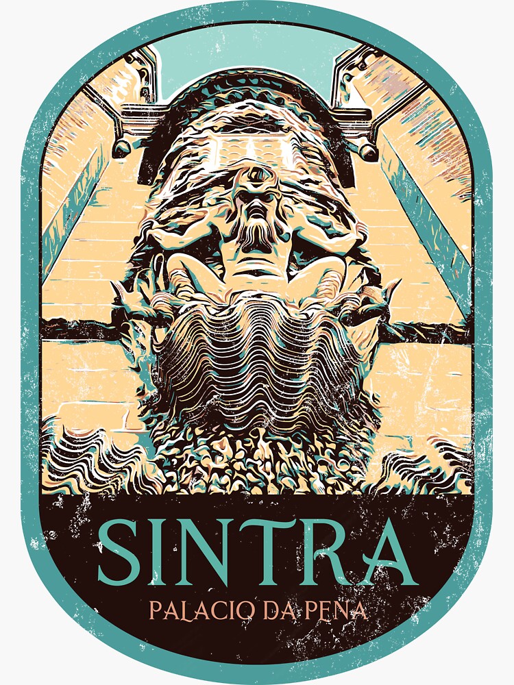 "Enchanting Entrance: Pena Palace Illustration from Sintra, Portugal" Sticker for Sale by Lemomo ...