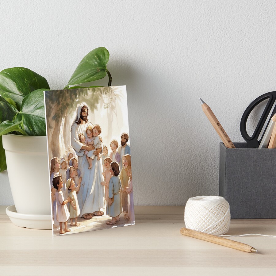 "Christian Art Decor of Jesus and Children - Christian Catholic" Poster ...
