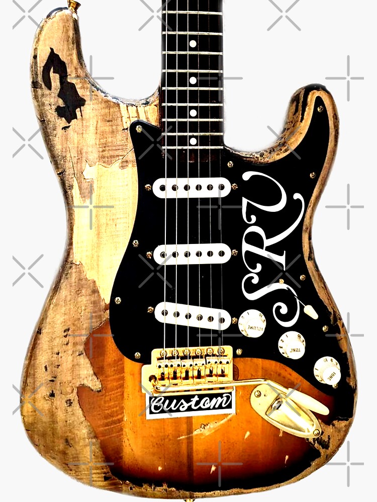 "SRV Guitar, Stevie Ray Guitar, Vaughan Electric Guitar" Sticker for ...
