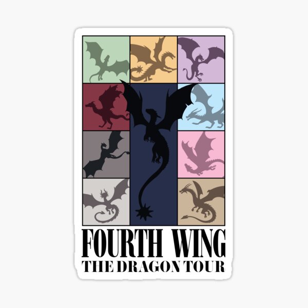 "Fourth Wing - Eras Dragon Tour" Sticker for Sale by theglowlystudio ...