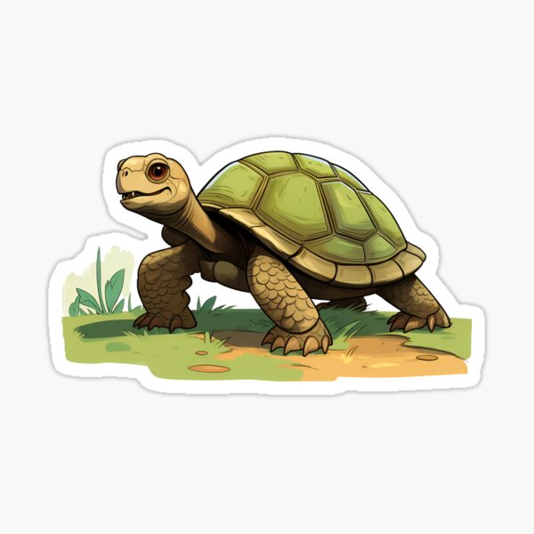 "Cartoon Style Tortoise Turtle Sticker, wall arts, Art Prints and More ...