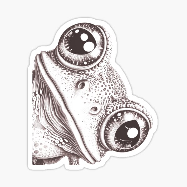 "Amazed Little Frog. Frog Peeking Out" Sticker for Sale by ...