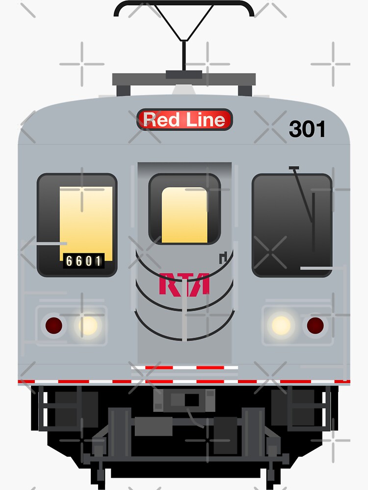 "Cleveland RTA Red Line Train" Sticker for Sale by LeonTransit | Redbubble