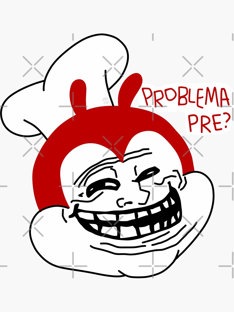 "TROLL FACE JOLLI BEE FILIPINO PINOY EXPRESSION FUNNY" Sticker for Sale ...