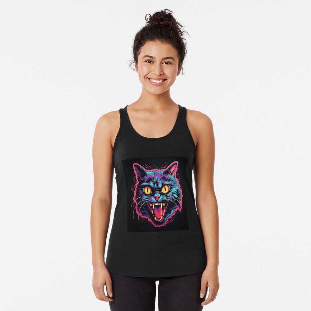 "Vintage Neon Cat Sticker" Sticker for Sale by JustOkayDesigns | Redbubble