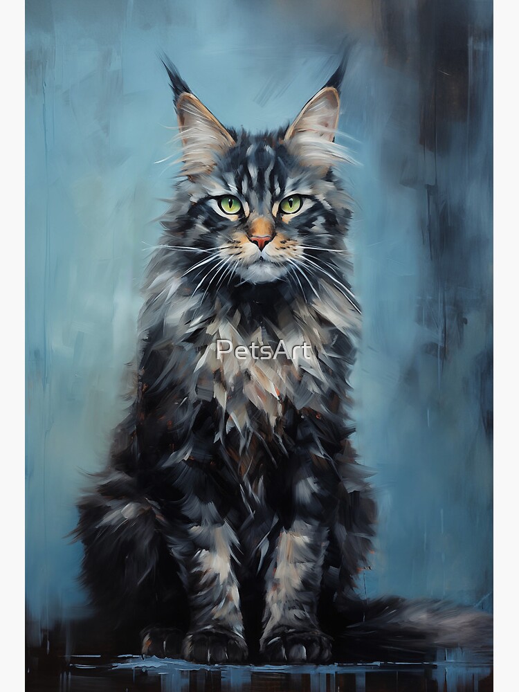 "Maine Coon cat" Art Board Print for Sale by PetsArt | Redbubble