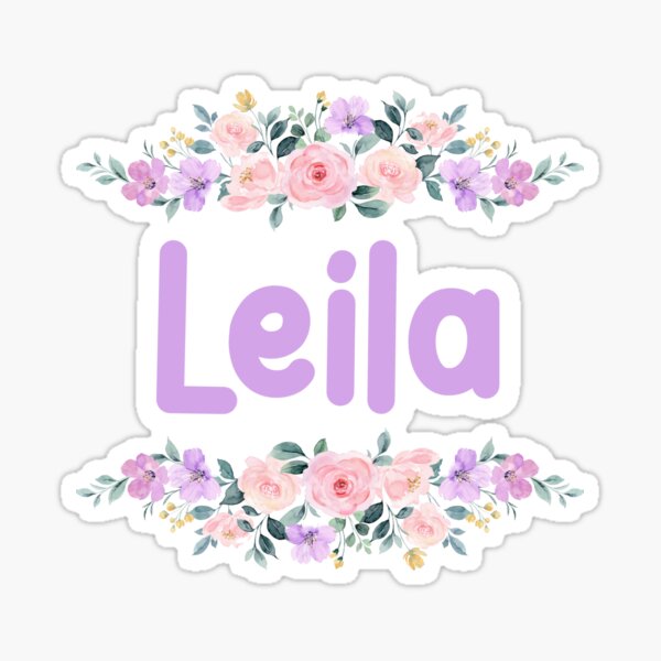 "Purple Flower Leila Name Label " Sticker for Sale by NormadWorld ...