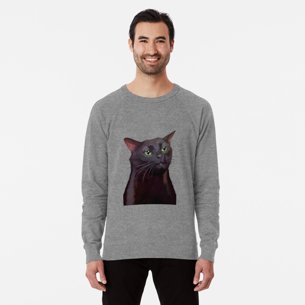 "Black Cat Zoning Out Meme" Sticker for Sale by DariaMiller | Redbubble