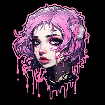 "Pink Cyber Goth Girl Bubblegum" Art Board Print for Sale by ...