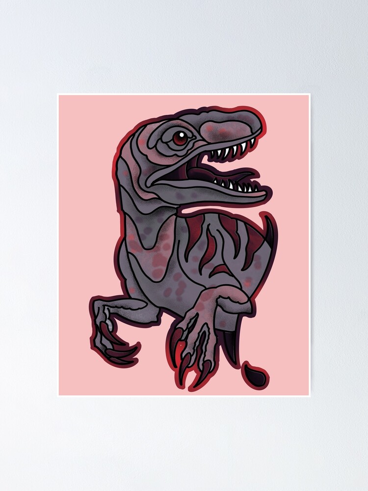 "Scary Tyrannosaurus rex tearing out of skin with blood dripping ...