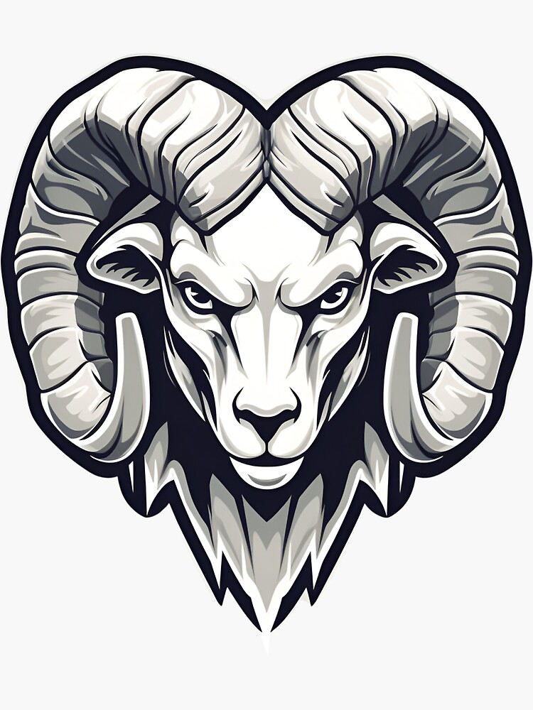 "Cartoon Style Ram Logo, Sticker, Wall arts, Art Prints and More ...