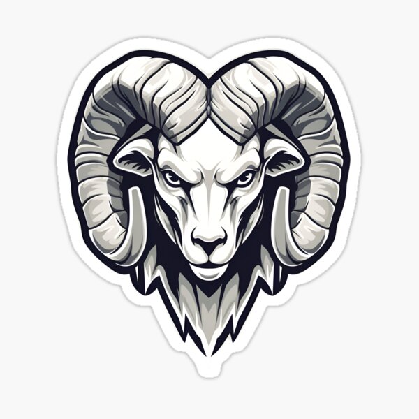 "Cartoon Style Ram Logo, Sticker, Wall arts, Art Prints and More ...