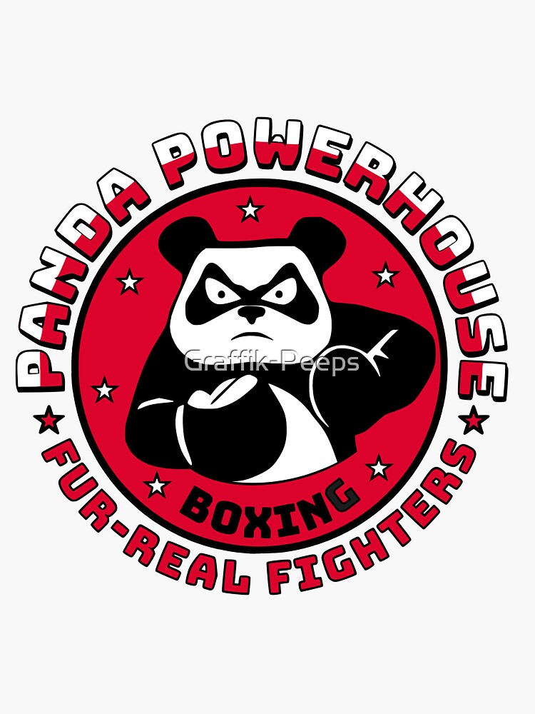 "Boxing Panda" Sticker for Sale by Graffik-Peeps | Redbubble