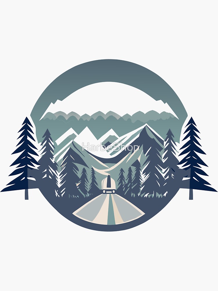 "Journey to the Summit: A Design Tale from Path to Peak" Sticker for ...