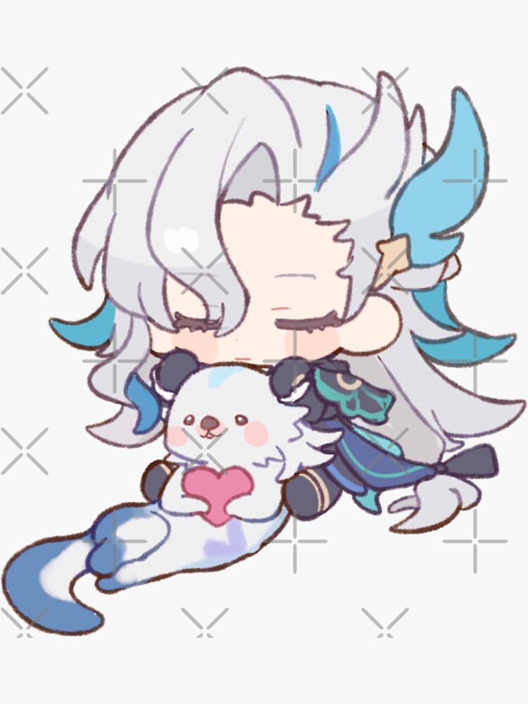 "Neuvillette chibi cute genshin impact otter" Sticker for Sale by ...