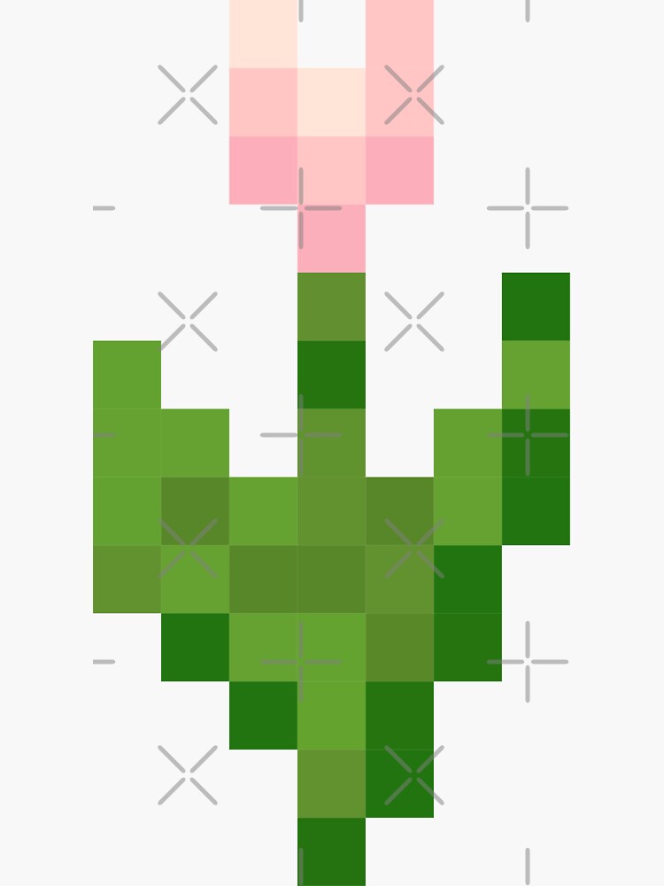 "Minecraft Pink Tulip" Sticker for Sale by Hannah Glazebrook | Redbubble