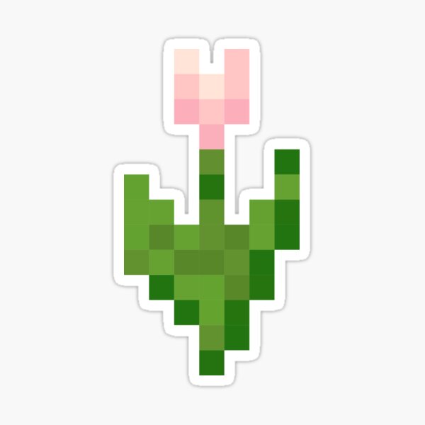 "Minecraft Pink Tulip" Sticker for Sale by Hannah Glazebrook | Redbubble