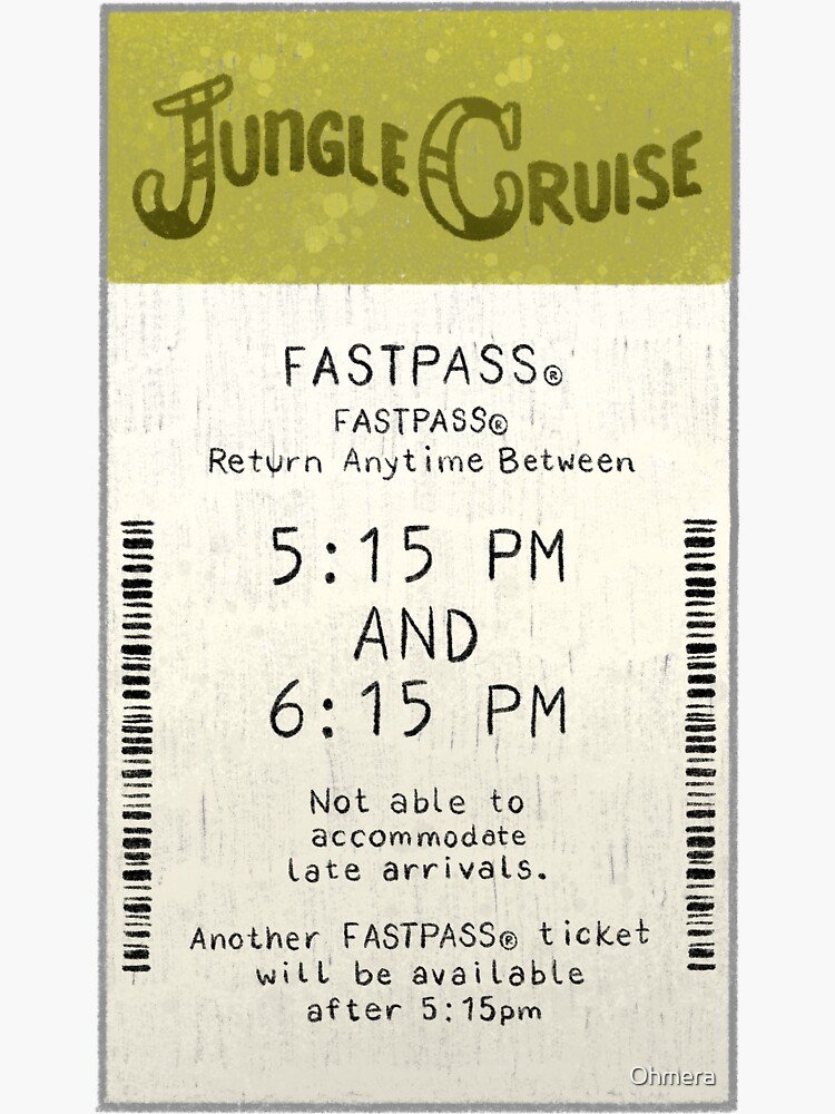 "Jungle Cruise Fastpass" Sticker for Sale by Ohmera | Redbubble