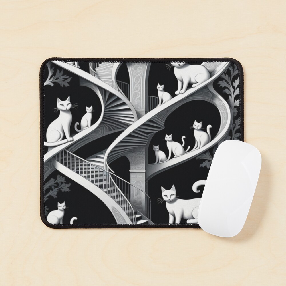 "Escher's Optical Illusion and Endless Walls and Stairs with Cats ...