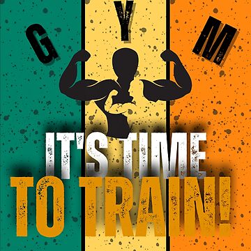"GYM – IT’S TIME TO TRAIN" Sticker by BLACK DESIGNER⭐⭐⭐⭐⭐ | Redbubble