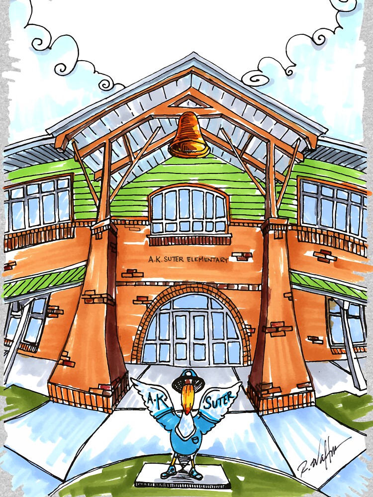 "A.K. Suter Elementary - Watercolor Painting" Classic T-Shirt for Sale ...