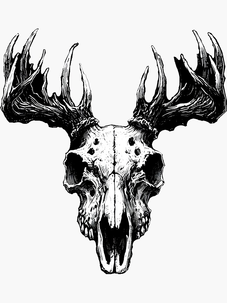 "Macabre: Dark Deer Skull" Sticker for Sale by voidex | Redbubble