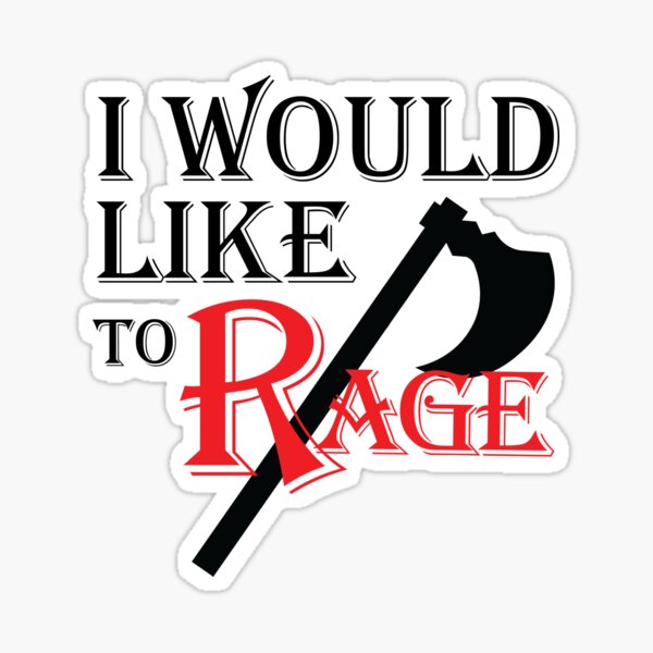 "Barbarian Rage Axe DnD" Sticker for Sale by littlemonsoon | Redbubble