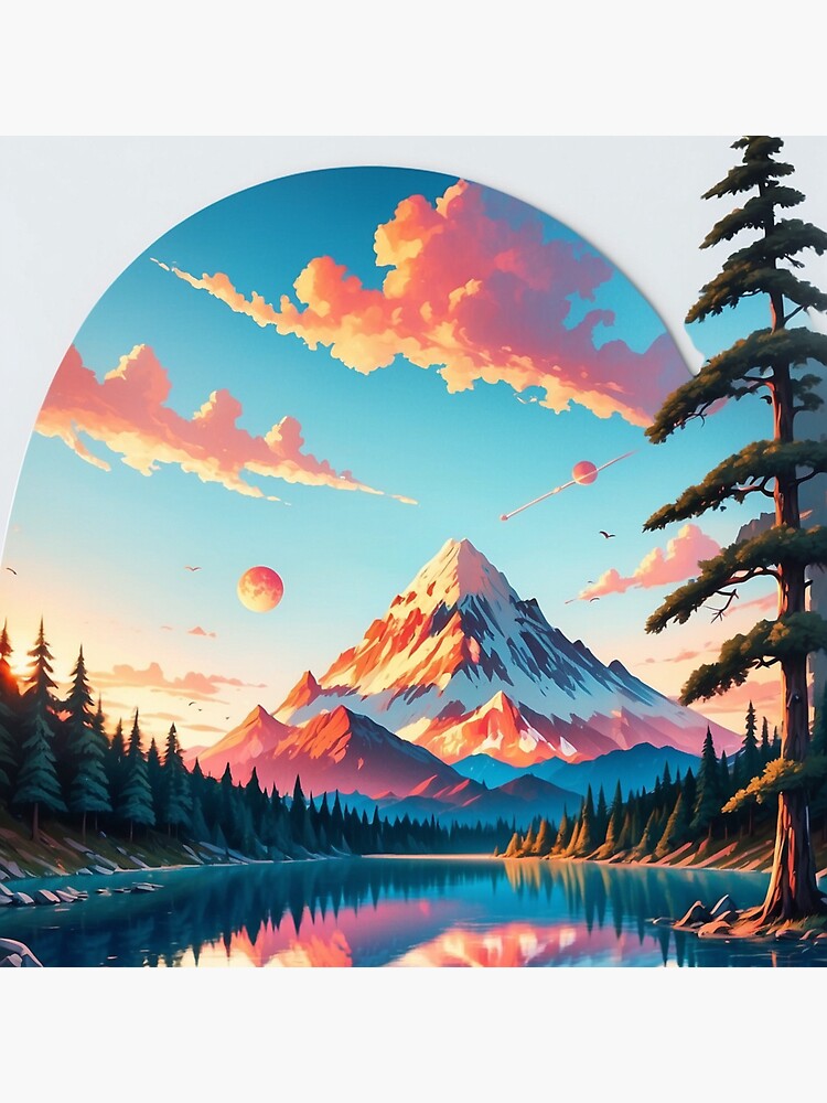 "Fabulous Mountain Landscape" Sticker for Sale by MyDesigns88 | Redbubble