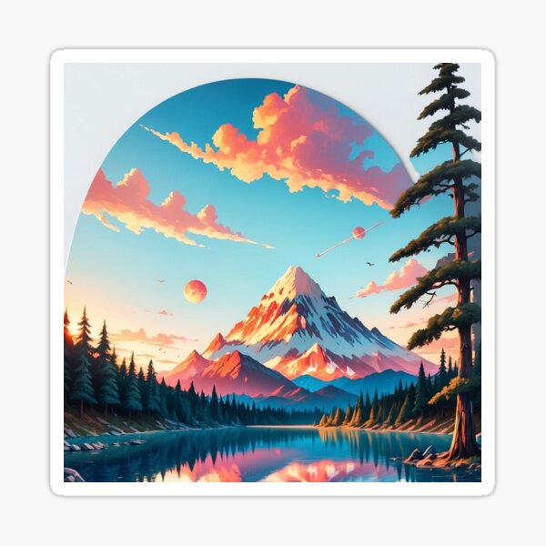 "Fabulous Mountain Landscape" Sticker for Sale by MyDesigns88 | Redbubble