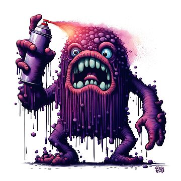 "Graffiti Monster with Spray paint Can - Colorful Urban Street Art ...