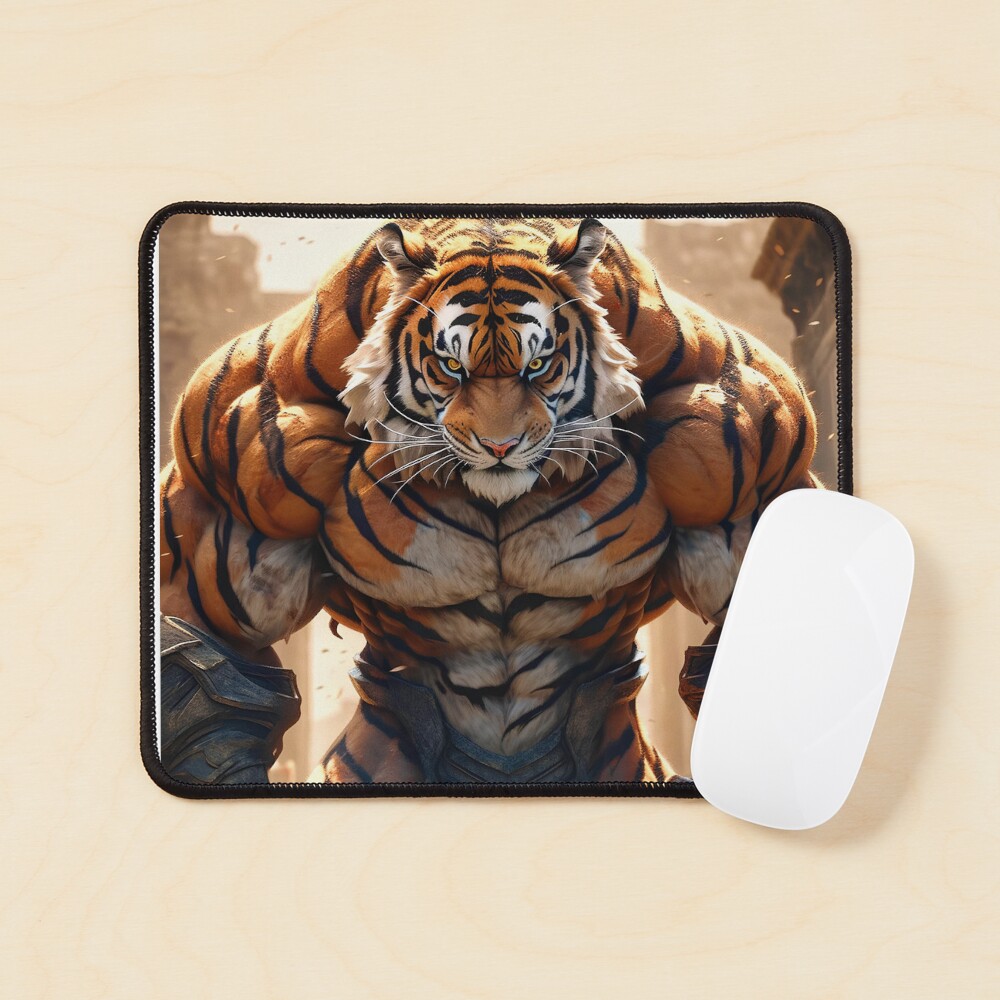 "muscular tiger, custom design, midjourney art, " Sticker for Sale by ...