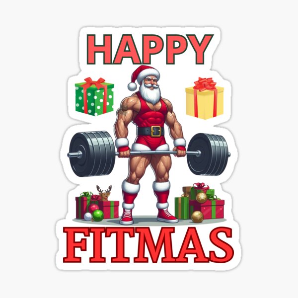 "Merry Fitmas - Funny Christmas vibe" Sticker for Sale by ...