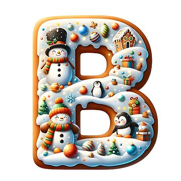 "Christmas Letter B" Sticker for Sale by pawipat | Redbubble
