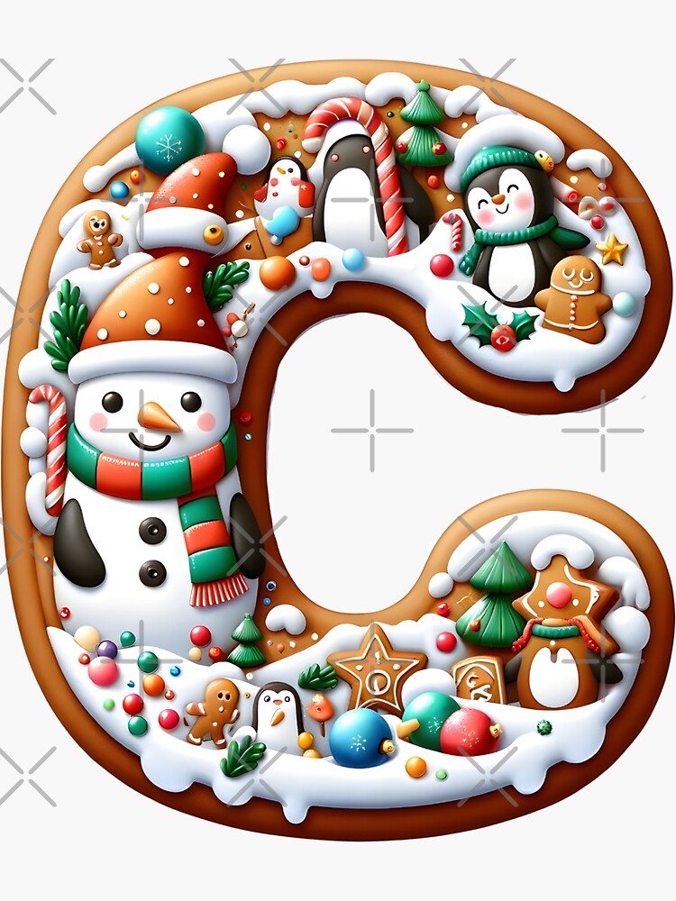 "Christmas Letter C" Sticker for Sale by pawipat | Redbubble