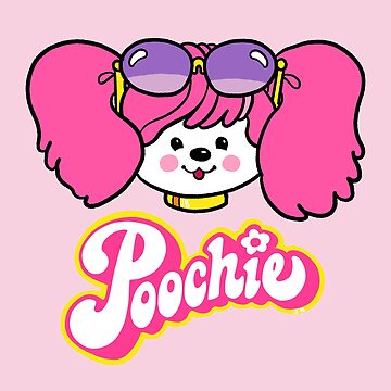 "Poochie Face - Retro 80s Pink Dog" Sticker for Sale by FunnehGacha ...