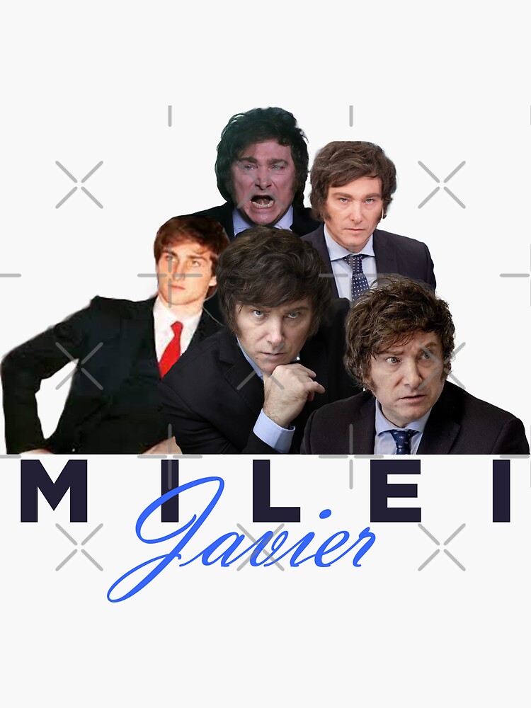 "Javier Milei Sticker" Sticker by DeSaings | Redbubble