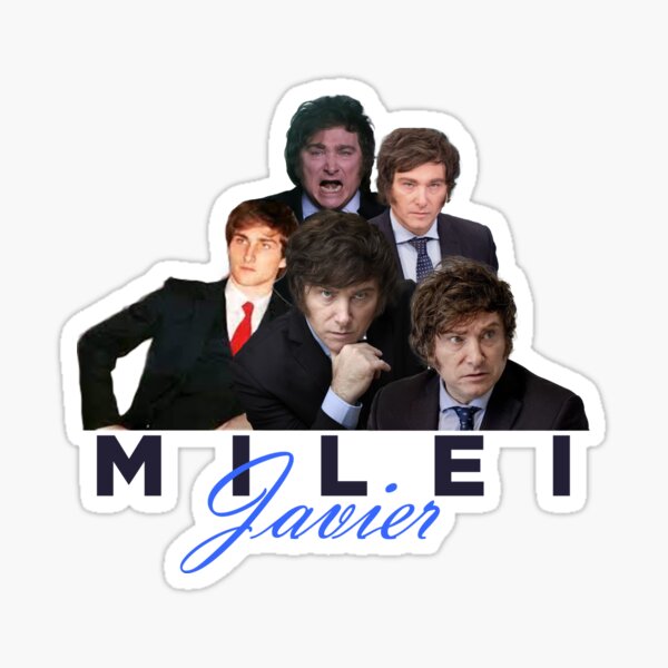 "Javier Milei Sticker" Sticker by DeSaings | Redbubble