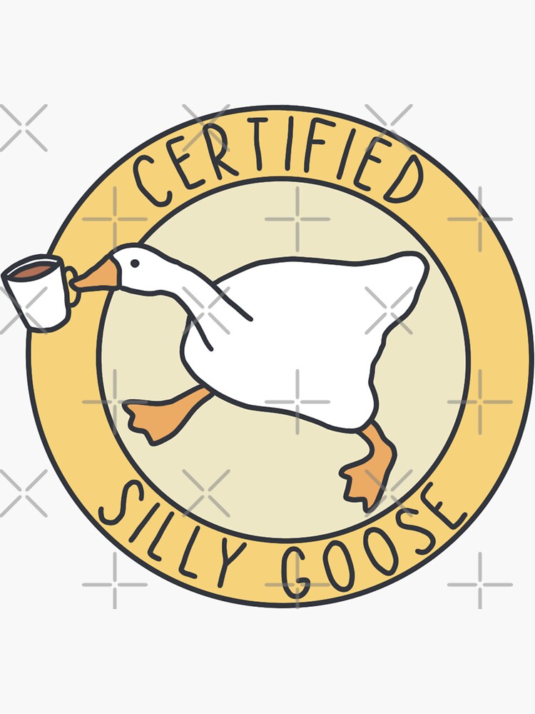 "Certified Silly Coffee Goose" Sticker for Sale by Chanaika4 | Redbubble