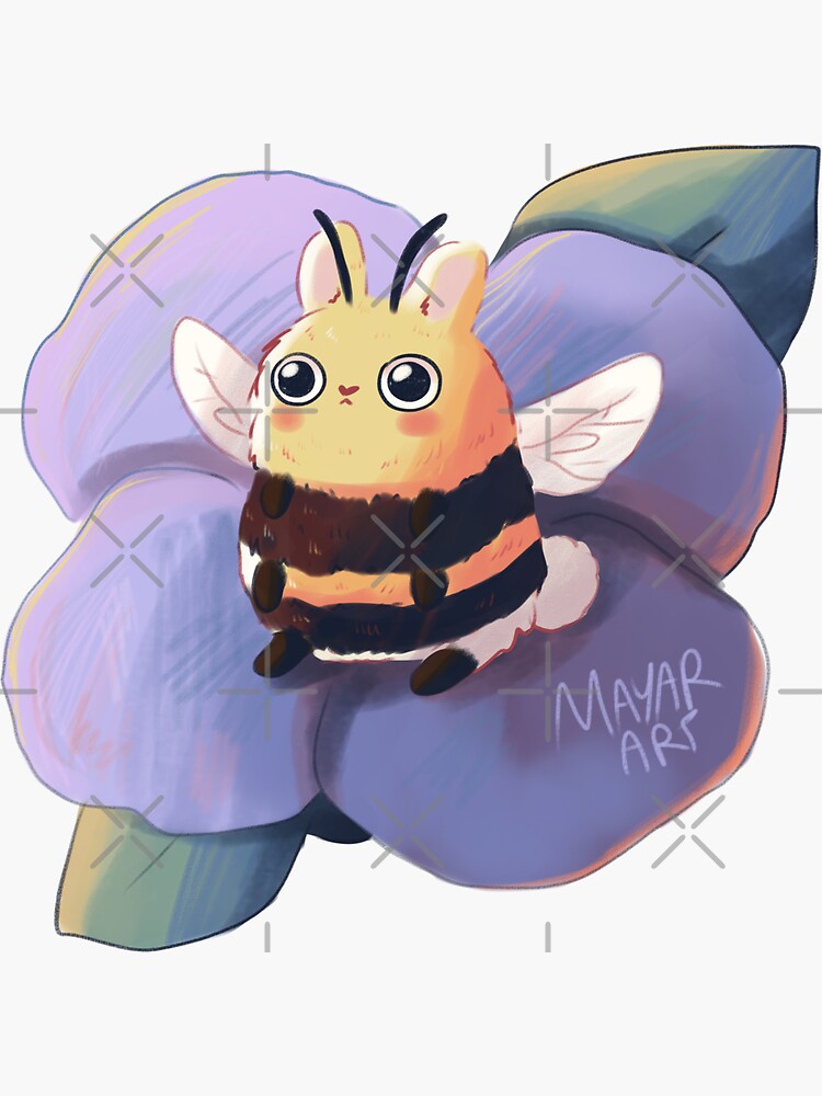 "Bunny bee illustration " Sticker for Sale by Artofmayara | Redbubble