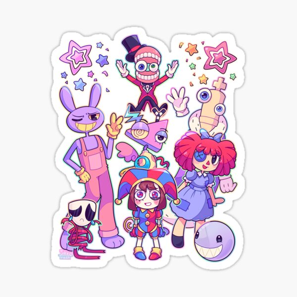 "The Amazing Digital Circus" Sticker by InkyTrash | Redbubble
