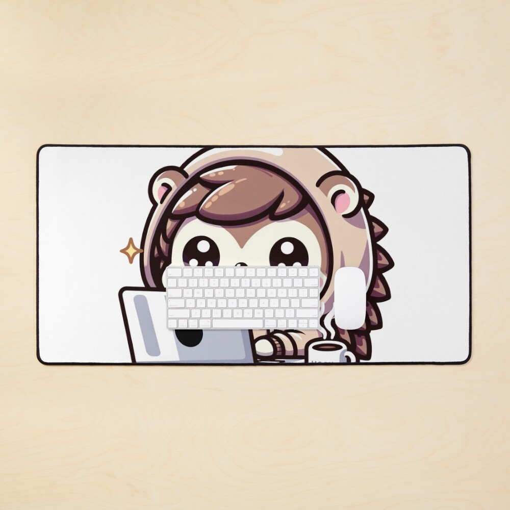 "Charming Kawaii Hedgehog Programmer - Ideal for Coding and Animal ...