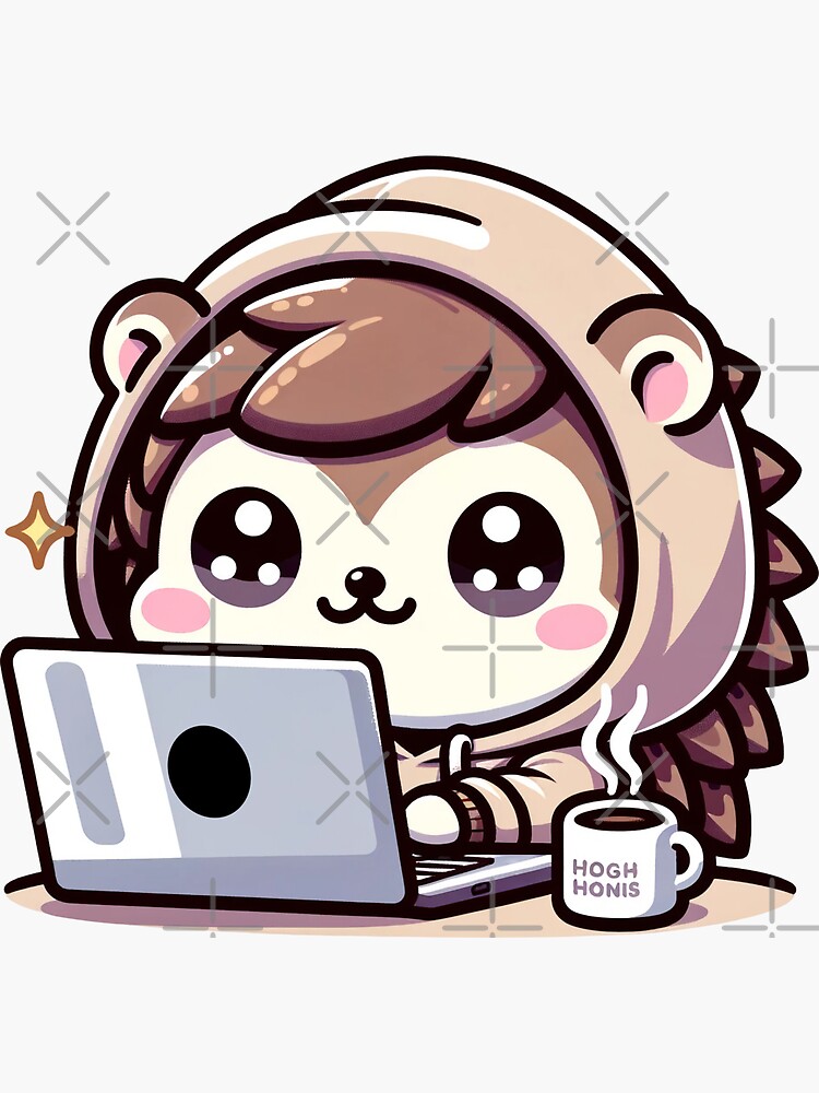 "Charming Kawaii Hedgehog Programmer - Ideal for Coding and Animal ...