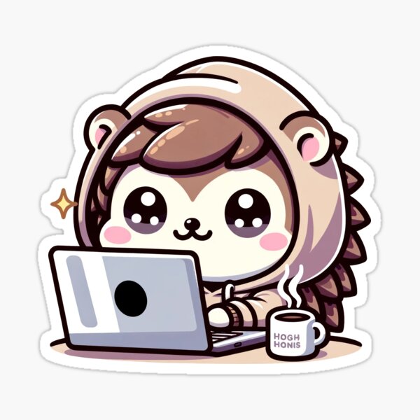 "Charming Kawaii Hedgehog Programmer - Ideal for Coding and Animal ...
