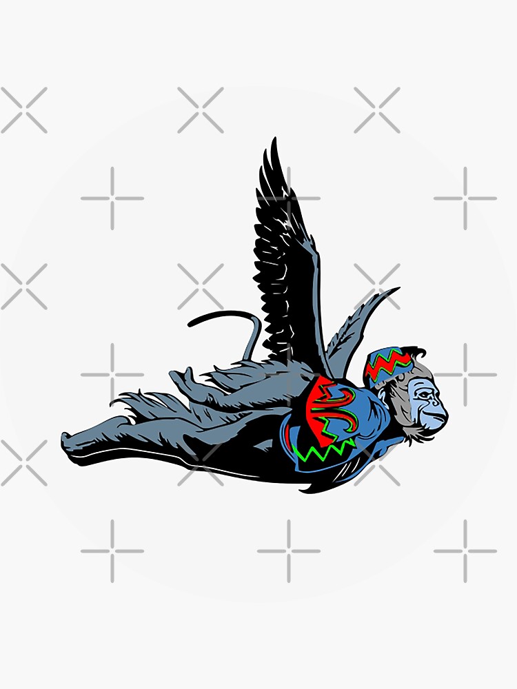 "Illustrated Oz Flying Monkey" Sticker for Sale by designdog | Redbubble