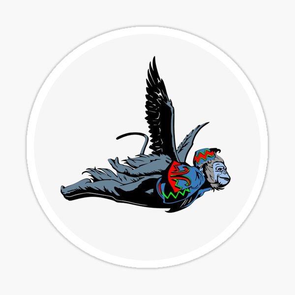 "Illustrated Oz Flying Monkey" Sticker for Sale by designdog | Redbubble