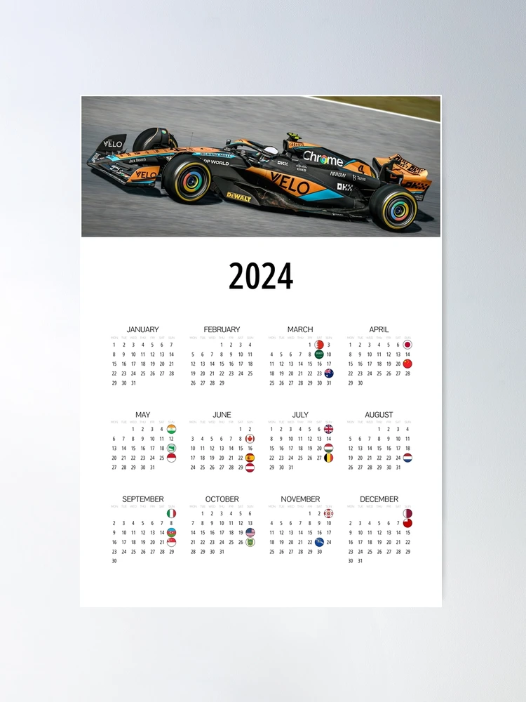 Calendario de coches 2024, Calendario del mes de los coches de carreras ...